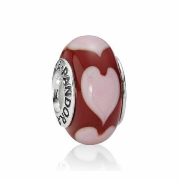 Pandora | Jewelry | Authentic Pandora Red Murano Glass Hearts | Poshmark